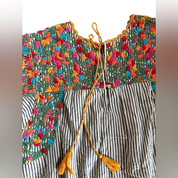 Sister Mary | Dresses | Sister Mary Marylou Stripe Embroidered Floral ...